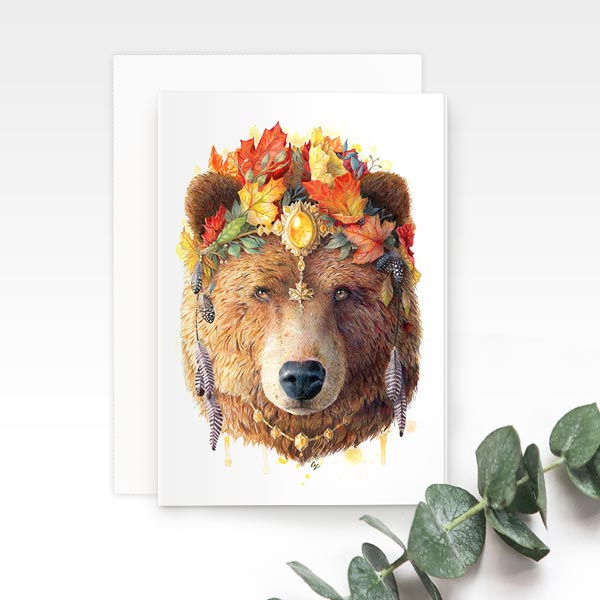 Bear Greeting Card - Teddy Bear Cards Earth Drawn Greeting Cards ...